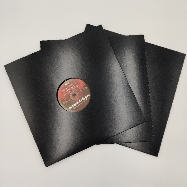12" Card Record Sleeve 3mm Spine Jacket Black with Holes – Panmer Ltd