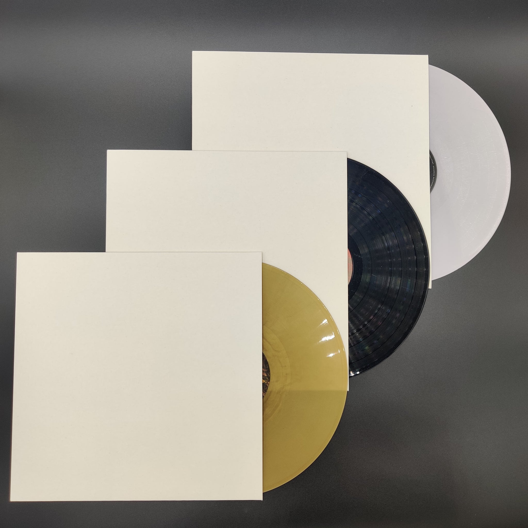 12" White Card Record Sleeve 3mm Spine Jacket No Holes – Panmer Ltd