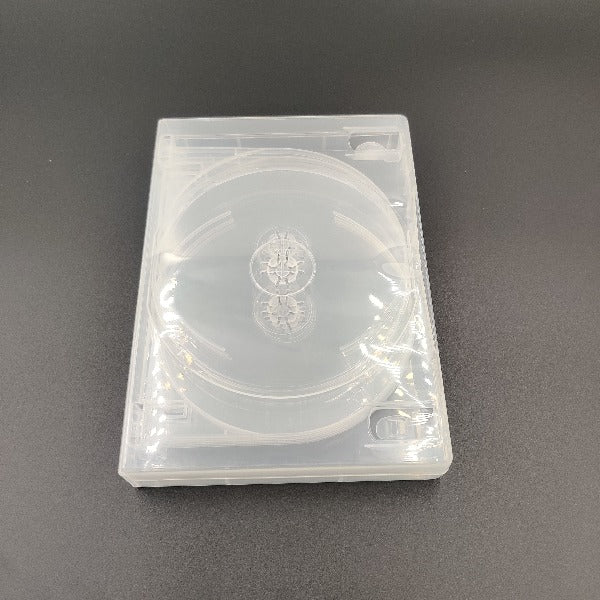 8-disc clear DVD case with 27mm spine and swing tray – Panmer Ltd